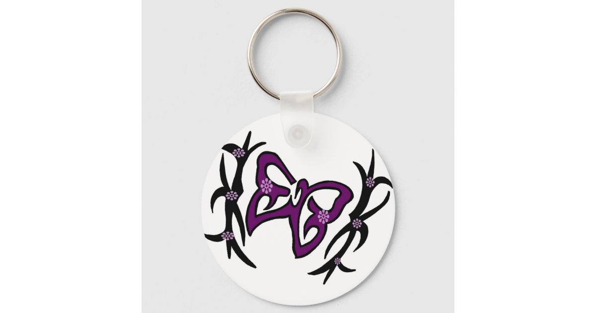 Purple butterfly keychain | Zazzle