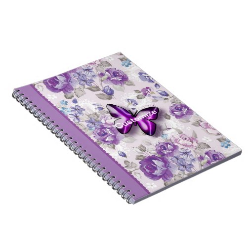 Purple butterfly notebook | Zazzle