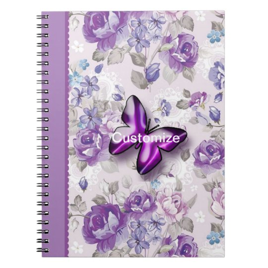 Purple butterfly notebook | Zazzle.com