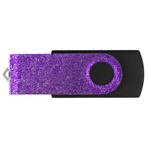 Purple Butterfly on Glitter Flash Drive | Zazzle