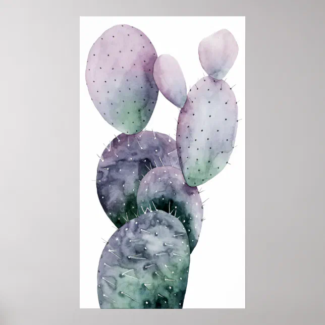 Purple Cactus Poster | Zazzle