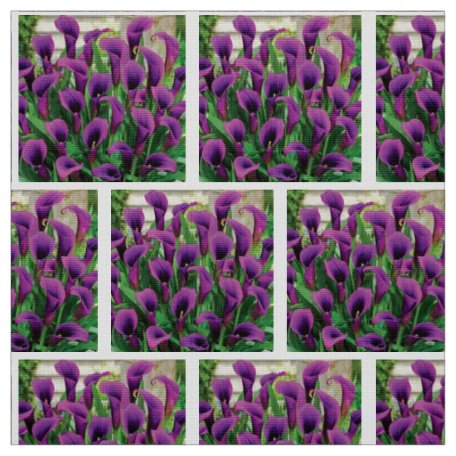 Elegant Gold and Crimson Calla Lilies Fabric | Zazzle