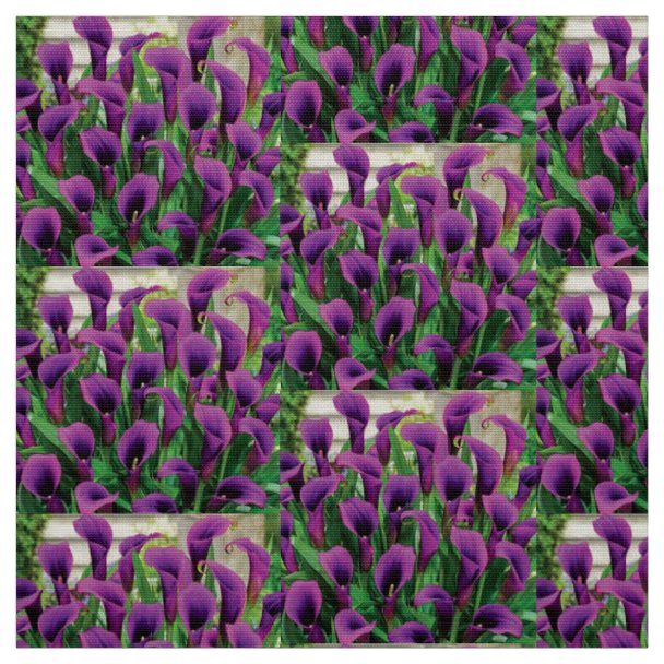 Elegant Gold and Crimson Calla Lilies Fabric | Zazzle.com