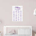 Purple Calligraphy Alphabetical Seating Chart | Zazzle