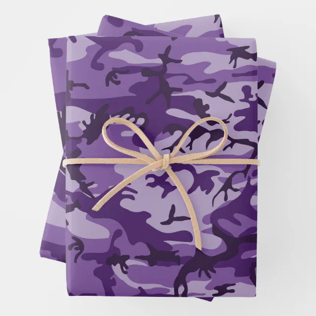 Purple Camouflage, Military, Army Wrapping Paper Sheets | Zazzle