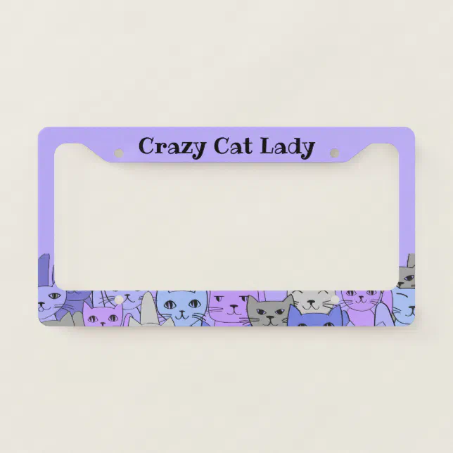Purple Cats License Plate Frame | Zazzle