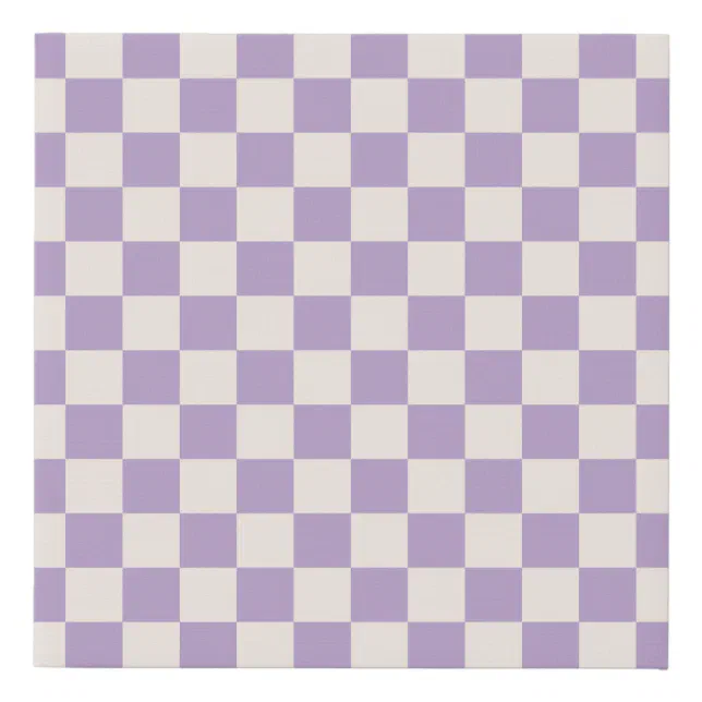 Purple Check, Checkerboard Pattern, Checkered Faux Canvas Print | Zazzle