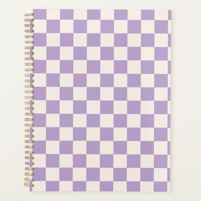 Purple Check, Checkerboard Pattern, Checkered Planner | Zazzle