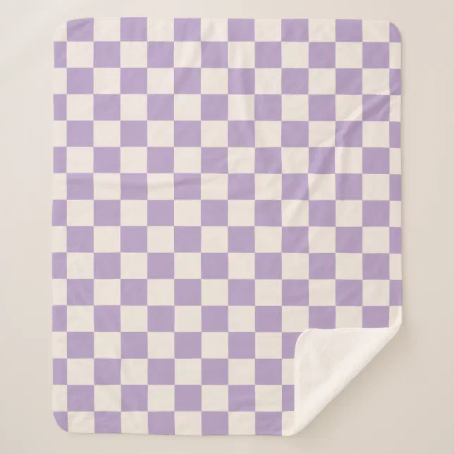 Purple Check, Checkerboard Pattern, Checkered Sherpa Blanket | Zazzle