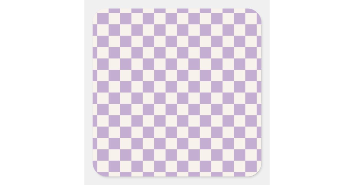 Purple Check, Checkerboard Pattern, Checkered Square Sticker | Zazzle