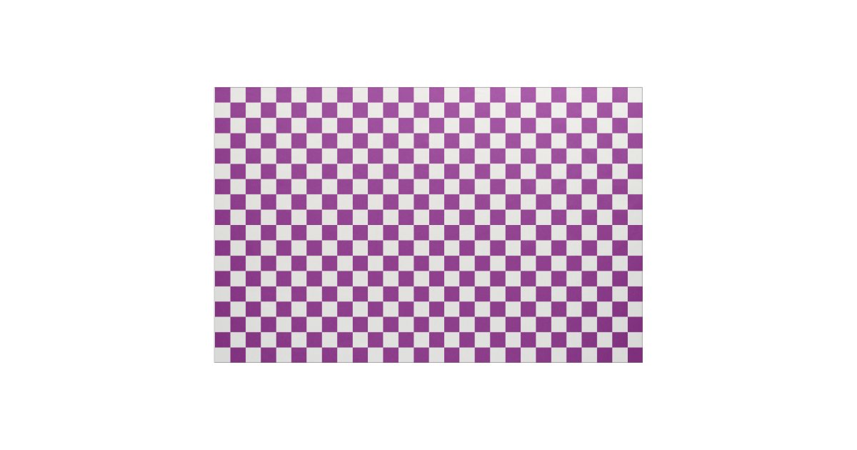 Purple Checkered Fabric | Zazzle