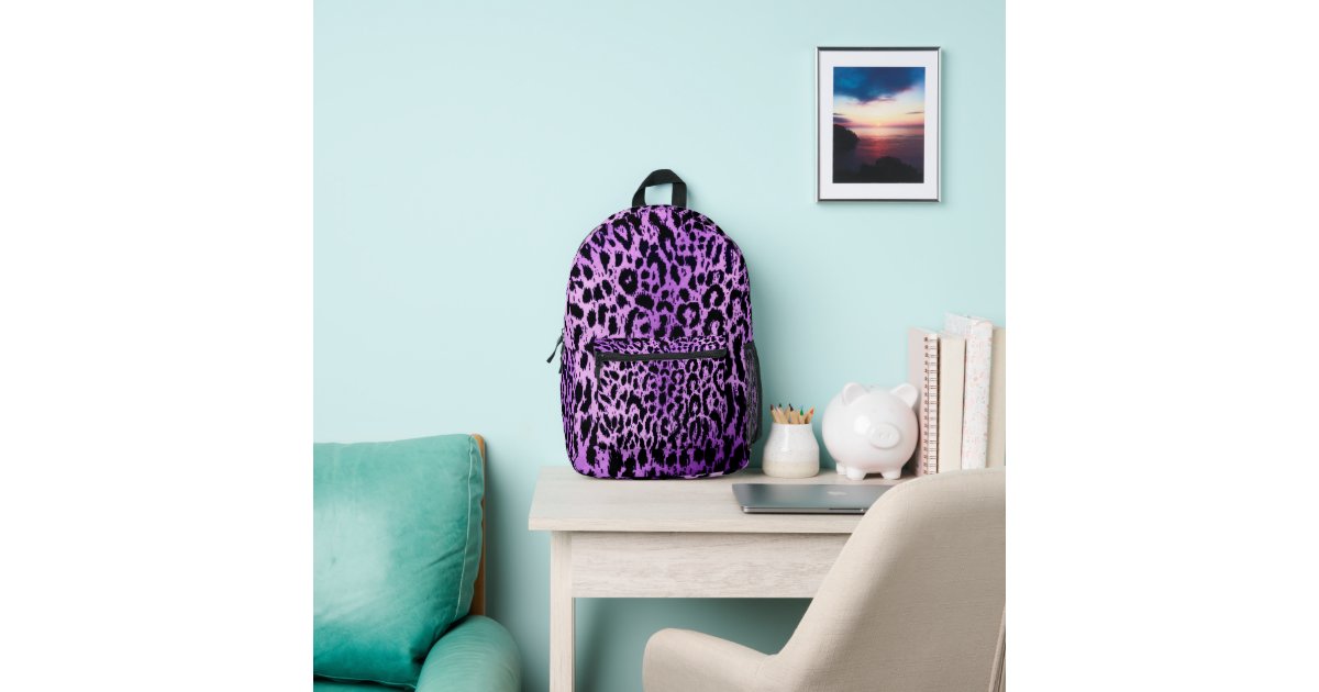 Purple Cheetah Print Printed Backpack | Zazzle