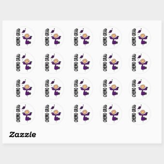 Purple CHEMO GRAD 1 (Pancreatic Cancer) Classic Round Sticker | Zazzle
