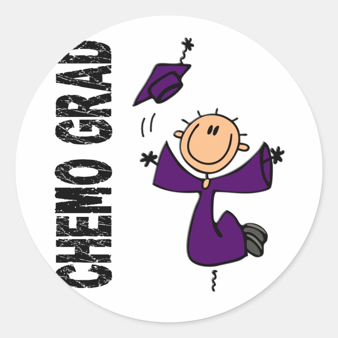 Purple CHEMO GRAD 1 (Pancreatic Cancer) Classic Round Sticker | Zazzle