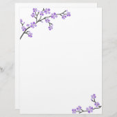 Purple Cherry Blossom letterhead | Zazzle