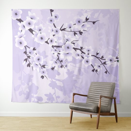 Purple Cherry Blossom Tapestry | Zazzle.com