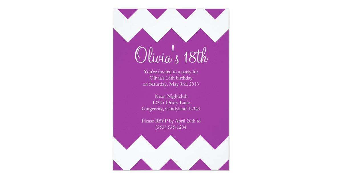 Printable Chevron Birthday Party Invitation