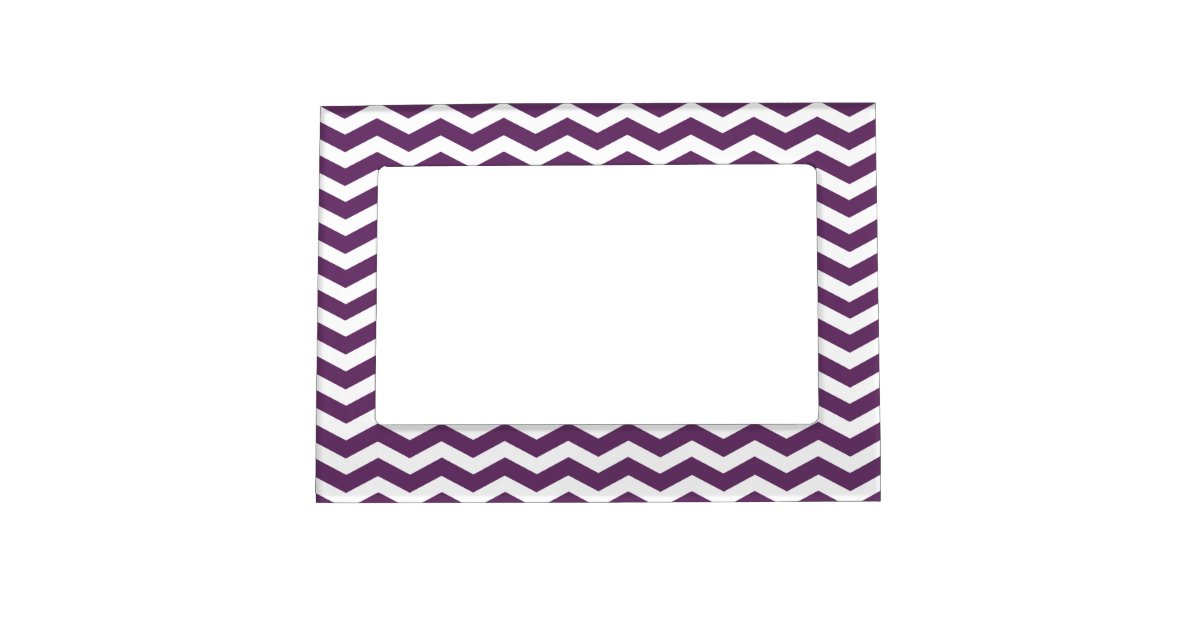 Purple Chevron Pattern Picture Frame Magnet | Zazzle