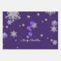 Purple Christmas Ornaments Wrapping Paper Sheets | Zazzle