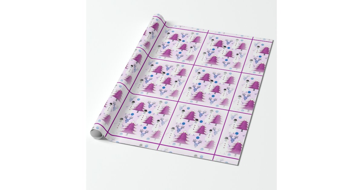 Purple Christmas Wrapping Paper | Zazzle