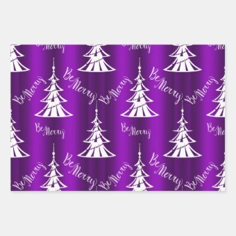 Purple Christmas Wrapping Paper Sheets | Zazzle