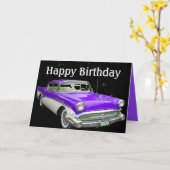 Purple Classic Muscle Car Birthday Bash Card | Zazzle