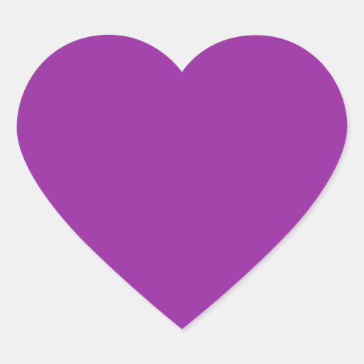 Purple Color Heart Heart Sticker | Zazzle