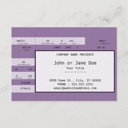 purple concert ticket | Zazzle.com
