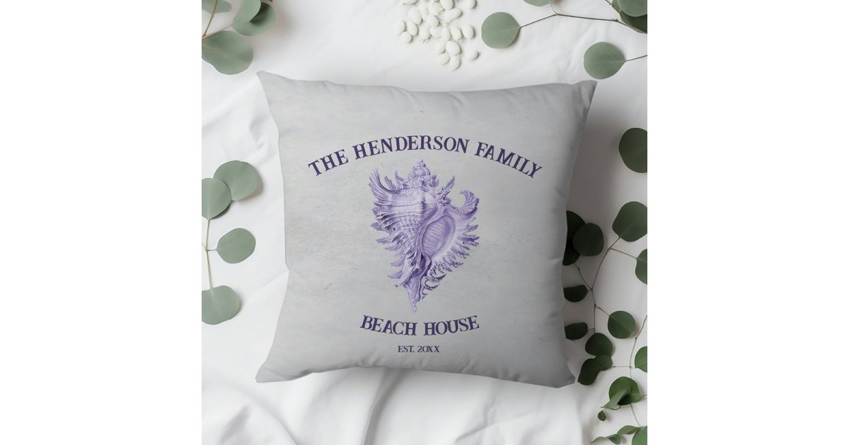 Purple Conch Shell Throw Pillow | Zazzle