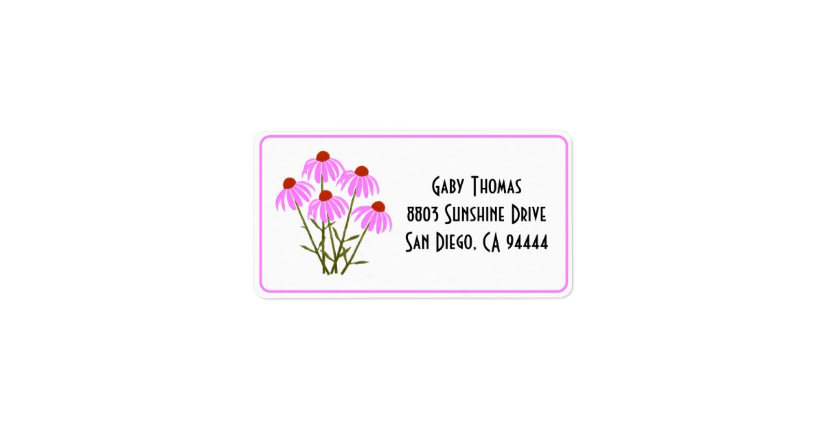 Purple Cone flowers Address Labels | Zazzle
