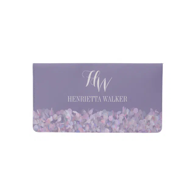 Purple Confetti Monogrammed Checkbook Cover | Zazzle