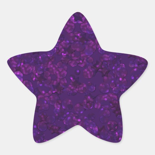 Purple confetti star sticker | Zazzle.com