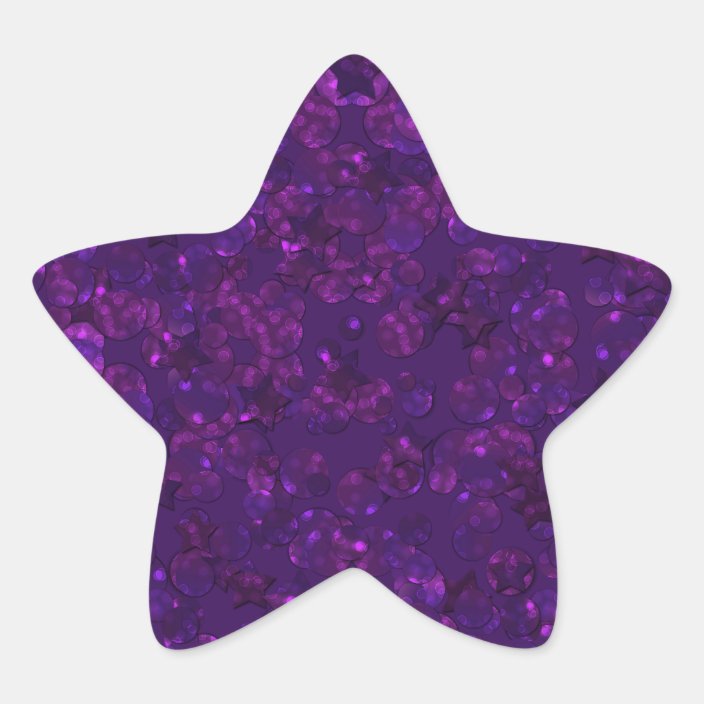 Purple confetti star sticker | Zazzle.com