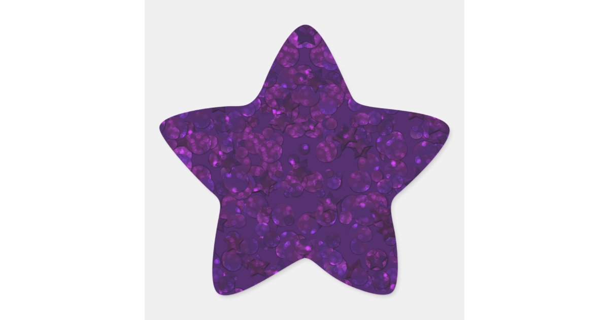 Purple confetti star sticker | Zazzle