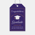Purple Congratulations Graduate Custom Graduation Gift Tags | Zazzle
