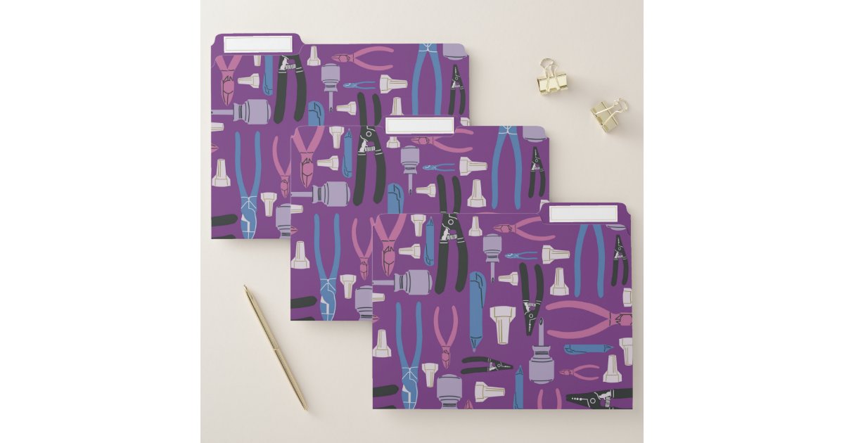 Purple Construction Electrical File Folder | Zazzle