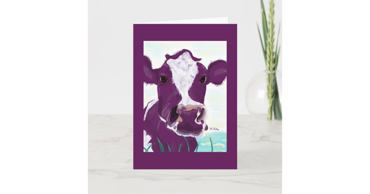 Purple Cow card 2 | Zazzle