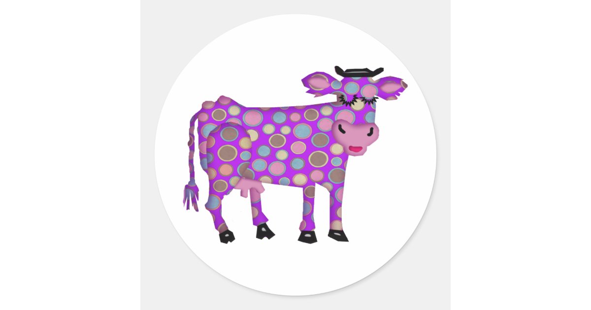 Purple Cow Classic Round Sticker | Zazzle