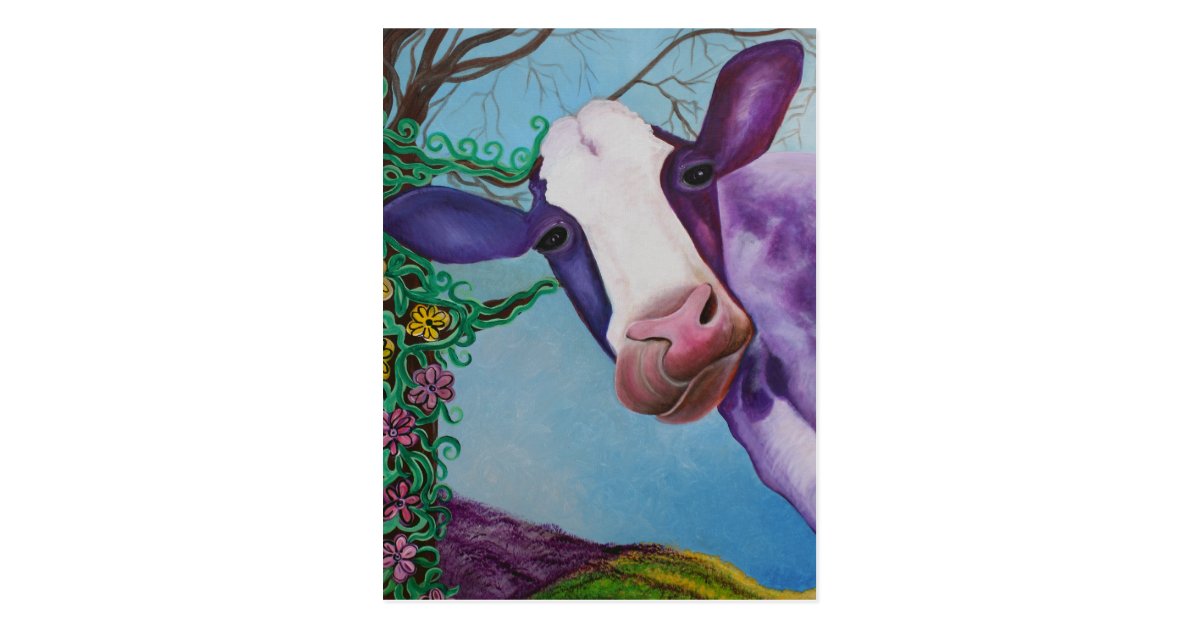 Purple Cow Postcard | Zazzle.com