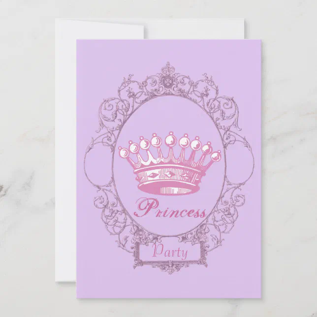 Purple Crown Princess Birthday Party invitation | Zazzle