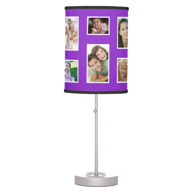 Purple Custom Family Photo Lamp | Zazzle