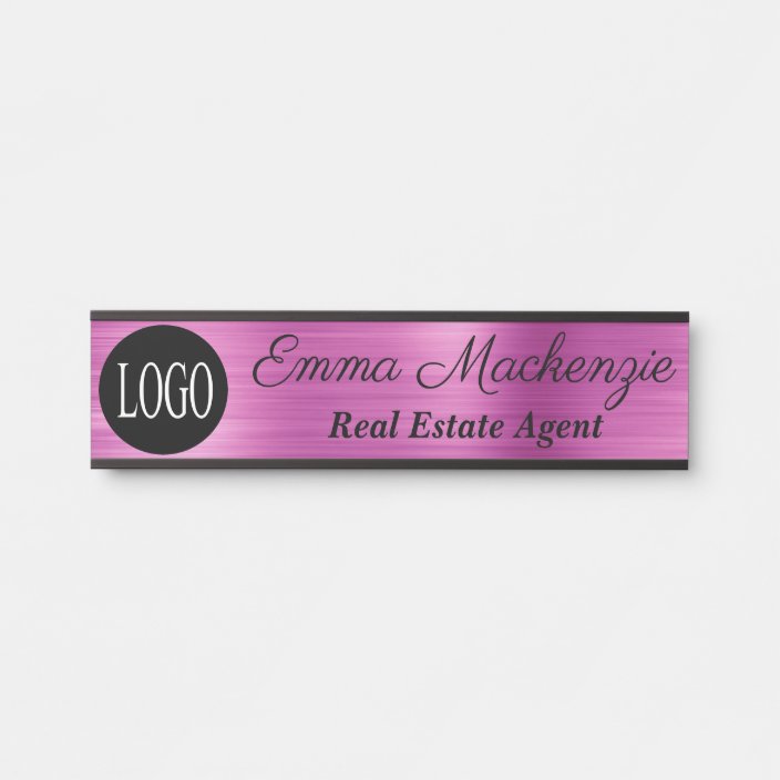 Purple Custom Logo Professional Office Door Sign | Zazzle.com