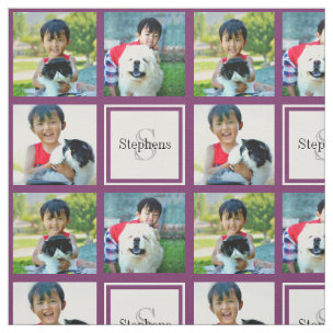 W monogram and personalized name Willow fabric | Zazzle
