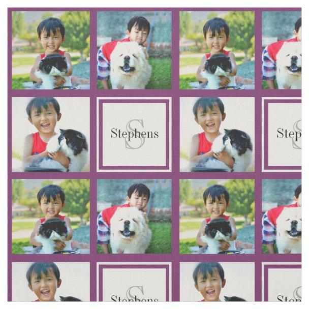 W monogram and personalized name Willow fabric | Zazzle
