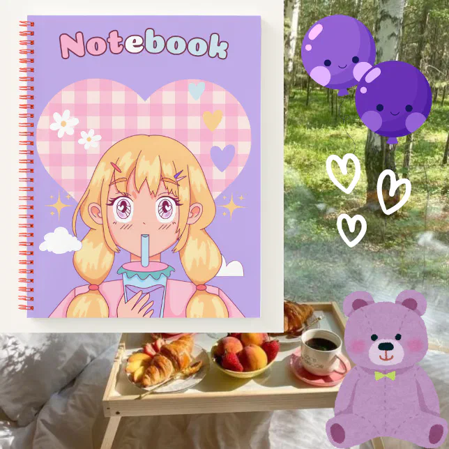 Purple Cute Girl For her Notebook | Zazzle