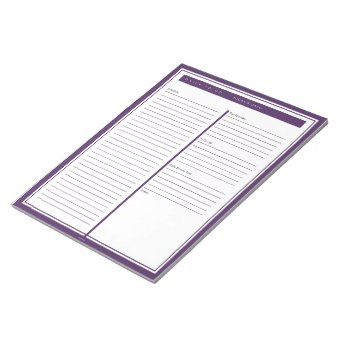 Purple Daily To Do List Notepad | Zazzle