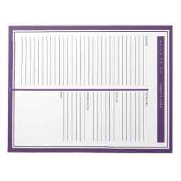Purple Daily To Do List Notepad | Zazzle