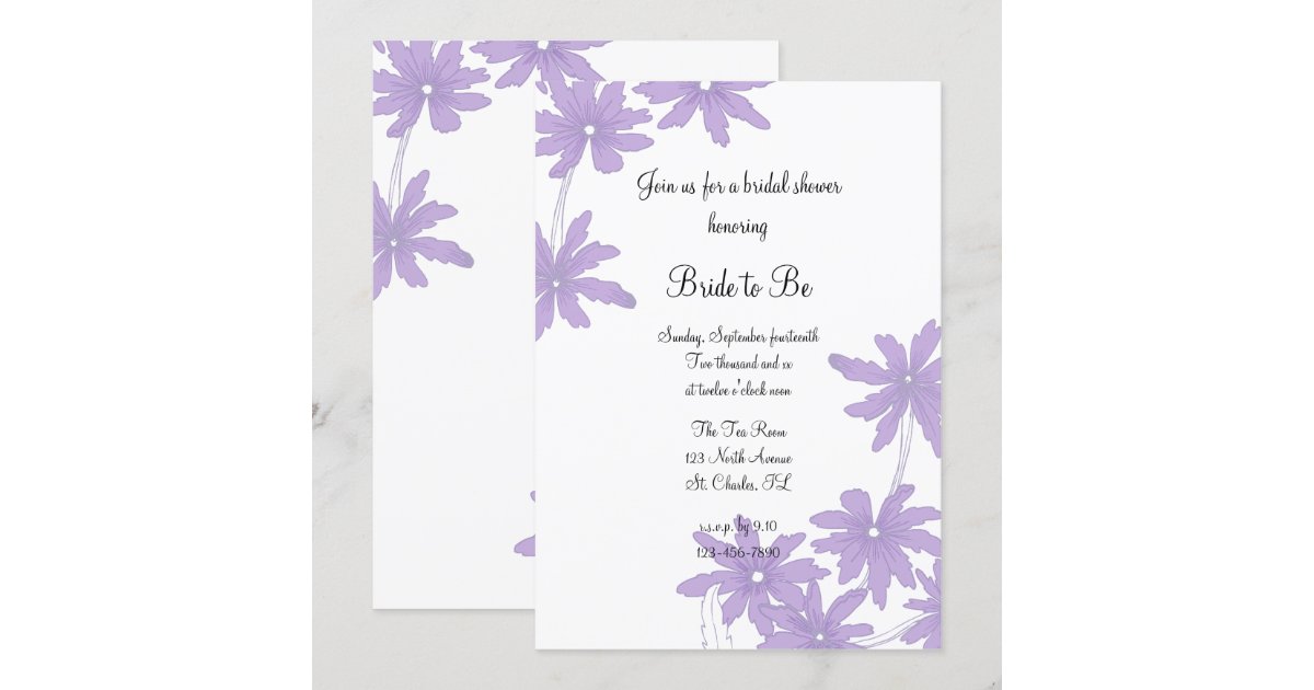 Purple Daisies Bridal Shower Invitation | Zazzle.com