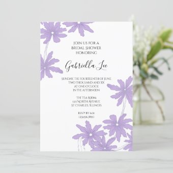 Purple Daisies Bridal Shower Invitation | Zazzle