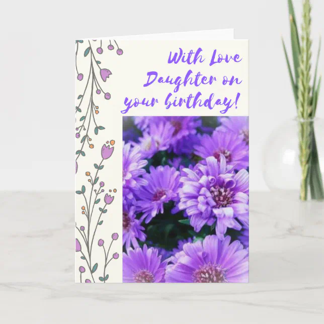 Purple Daisies Daughter Birthday Card | Zazzle